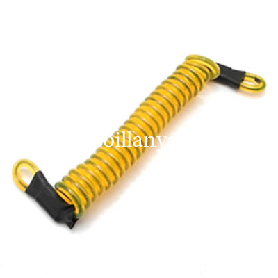 2015 new type transparent yellow short smart coil retractable lanyard coil with mini loops supplier