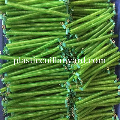 Custom factory direct offer clear spring security coil lanyard tether w/2 safety terminals supplier