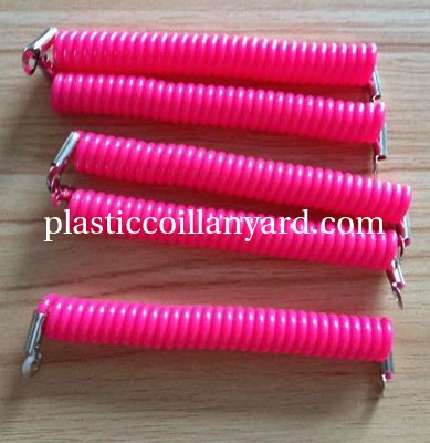 Retractable safe spring hook coil lanyard tool tether for connecting 2pcs metal ring ends supplier