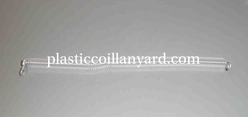 Custom factory direct offer clear spring security coil lanyard tether w/2 safety terminals supplier