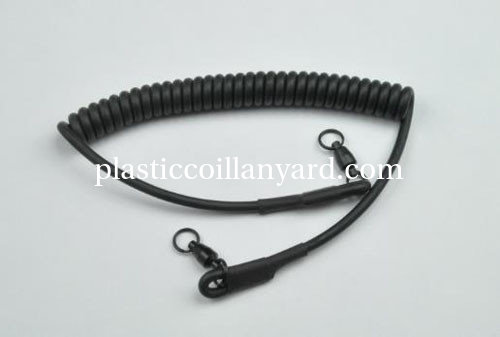 Swivel metal terminals at two ends high grade PU stretchy coiled tool holder lanyard leash supplier