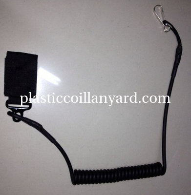 Full arms extension tactical pistol lanyard coiled black hot selling OEM made in China supplier