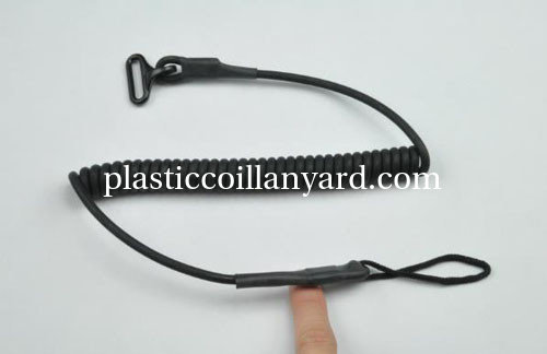 Full arms extension tactical pistol lanyard coiled black hot selling OEM made in China supplier