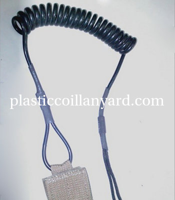 Military tactical coil pistol lanyard dummy cord elastic lanyard secure hand gun dropping supplier
