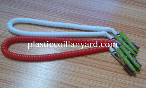 Non-slip coiled colorful lanyard tethers with stainless steel clip for dental promotion supplier