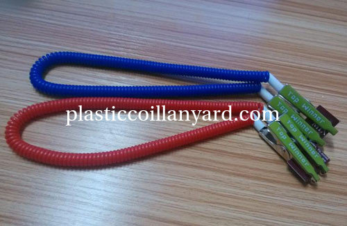 430mm length high quality China facotry price white red coiled lanyard leash dental clips supplier