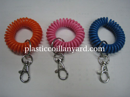 Wrist lanyard coil chain with clear PVC badge strap combo as lanyard attachment accessory supplier