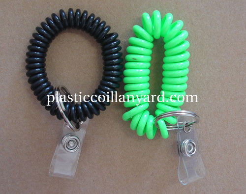 Wrist lanyard coil chain with clear PVC badge strap combo as lanyard attachment accessory supplier