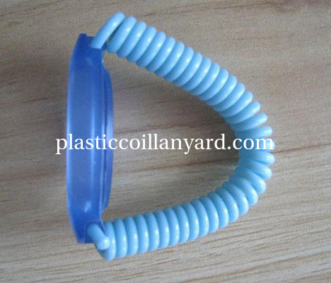 Wrist lanyard coil chain with clear PVC badge strap combo as lanyard attachment accessory supplier