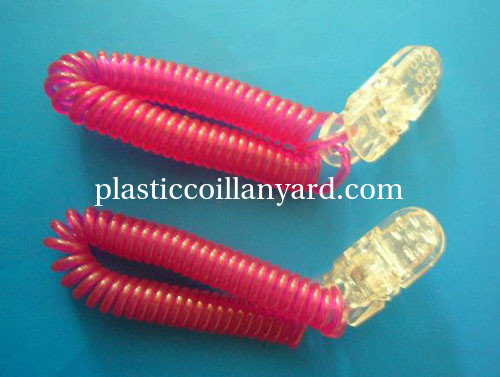 Wrist lanyard coil chain with clear PVC badge strap combo as lanyard attachment accessory supplier