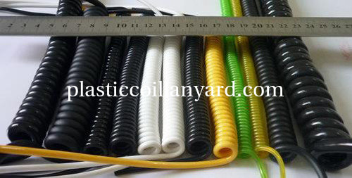 OEM manufacturer in China custom design strong plastic sprial coil lanyard tethers black supplier
