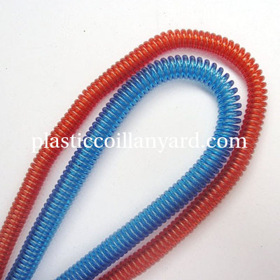 Long spring coiled lanyard chain w/2pcs small split rings end red color simple tool leash supplier