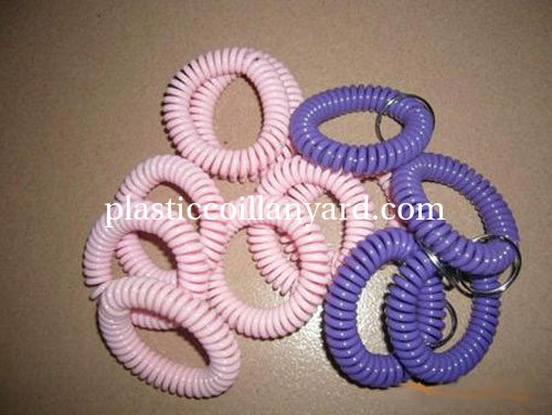 Red black white plastic spiral spring coil plastic wrist strap made in china w/cheap price supplier