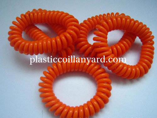Top China quality orange fashion color spiral wrist coil keychain key ring holder hot sale supplier