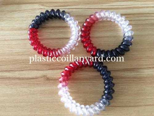 Colorful soft outdoor plastic wrist coil cheap 55mm spiral wrist band coil chain tethers supplier
