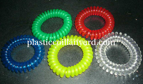 Plastic safe holder hot selling in USA and Europe wrist wear colored expandable spring supplier