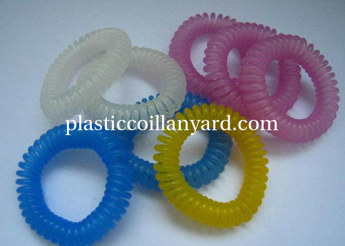 12pcs/lot plastic spiral coil wrist band key ring chain red color keyrings factory cheap supplier