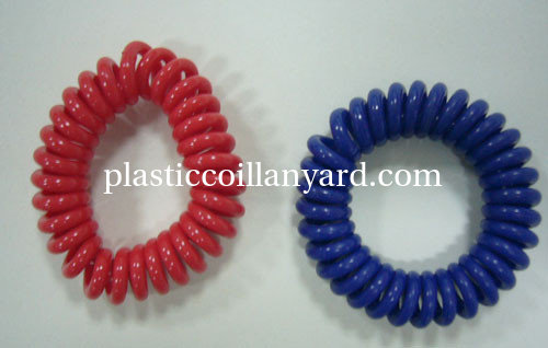 Mini wrist coil plastic spring coil ring cord customized color hot sales red blue wrists supplier