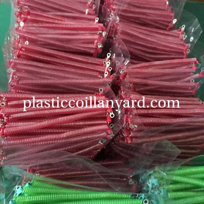 Retractable safe spring hook coil lanyard tool tether for connecting 2pcs metal ring ends supplier