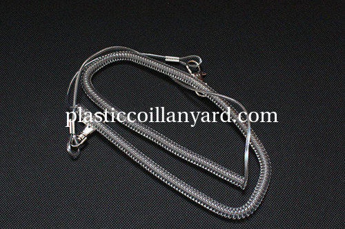 Fishing rod reel safety line coiled lanyard 8meter long hot leash transparent clear color supplier
