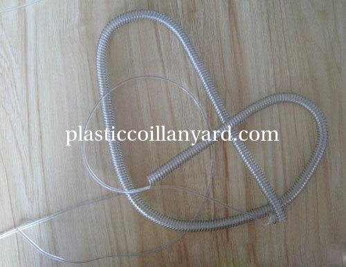Fishing rod reel safety line coiled lanyard 8meter long hot leash transparent clear color supplier