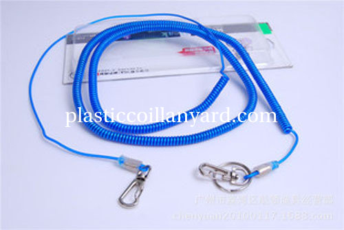 Best selling fish rod protector blue 8metre flexible coiled lanyard cable rope long coils supplier