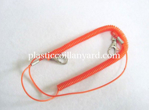 Stainless steel wire core spiral cord fishing tool holder coil lanyard red fishing leash supplier