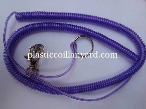 Charming purple color 5M fishing lanyard promotional fishing accessories spiral coil cord supplier