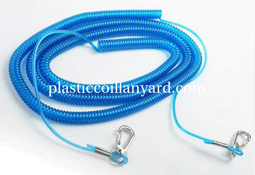 15metre transparent blue plastic spiral coil chain stainless steel wire inside strong coil supplier