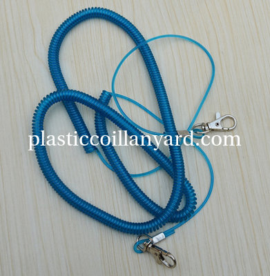 8M contractility stretchy plastic spiral coil cable cord blue for wire fishing safety coil supplier