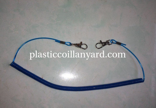 8M contractility stretchy plastic spiral coil cable cord blue for wire fishing safety coil supplier