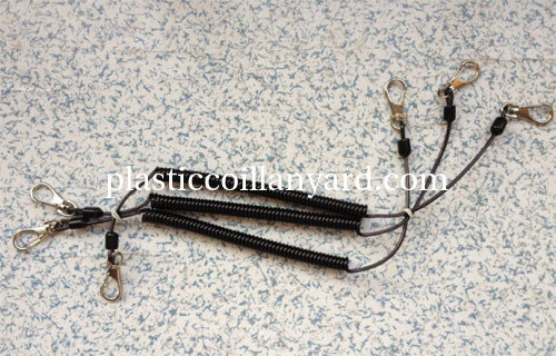 Heavy Duty Big Key Hooks with Strong Pulling Retracted Wire Coil Strap Holder Black Cord supplier