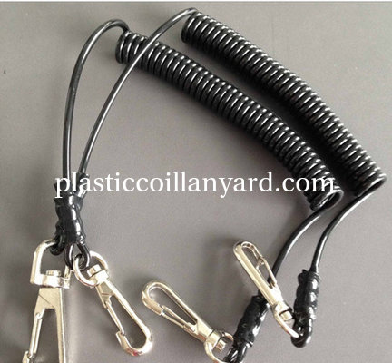 Heavy Duty Big Key Hooks with Strong Pulling Retracted Wire Coil Strap Holder Black Cord supplier
