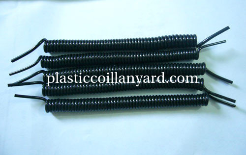 Factory OEM TPU High Quality Black Spiral Coil Tether Part 2.5mm Diametre 15cm Length supplier