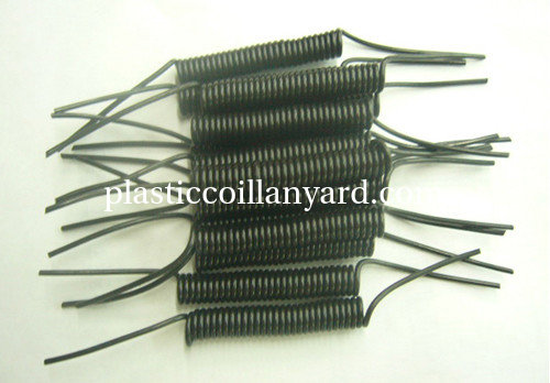 Factory OEM TPU High Quality Black Spiral Coil Tether Part 2.5mm Diametre 15cm Length supplier