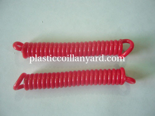 Thick PU 3mm Cord Diametre Red Color Plastic Safety Cable Semi-finished Elastic Spiral supplier