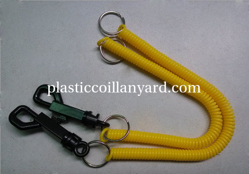 Muti Colors Short Bungee Spring Coil PlasticTrigger Snap Coil w/Key Ring supplier