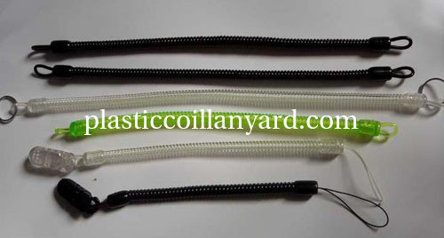 Muti Colors Short Bungee Spring Coil PlasticTrigger Snap Coil w/Key Ring supplier