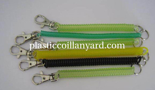 Muti Colors Short Bungee Spring Coil PlasticTrigger Snap Coil w/Key Ring supplier