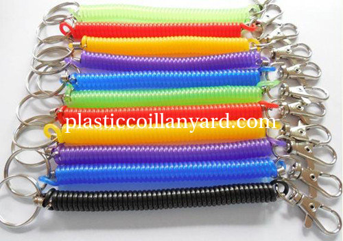 Various Colors 2.5*10*120mm Plastic Spring Safe Key Holder w/Thumb Trigger and Splirt Ring supplier