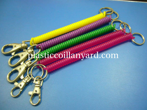 Various Colors 2.5*10*120mm Plastic Spring Safe Key Holder w/Thumb Trigger and Splirt Ring supplier
