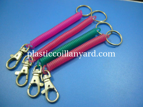 Various Colors 2.5*10*120mm Plastic Spring Safe Key Holder w/Thumb Trigger and Splirt Ring supplier