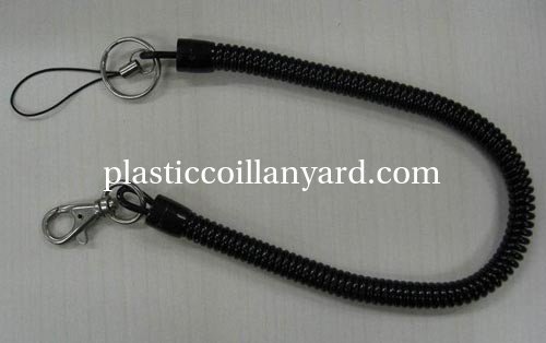 Plastic Translucent Pink Long Spring Coil Key Chain Holder w/Executive Swivel and J-Hooks 2pcs supplier