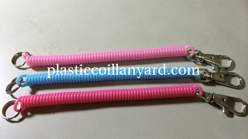 Custom Pantone Colors Spiral Coil Key Chains w/Metal Snap Clip and 12mm Split Ring supplier