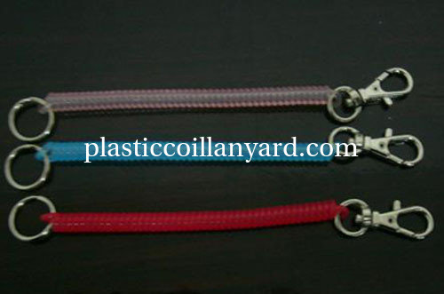 Custom Pantone Colors Spiral Coil Key Chains w/Metal Snap Clip and 12mm Split Ring supplier