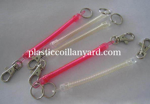 Slim and Long Transparent Colors Sprial Key Chains Badge Chain Tethers supplier
