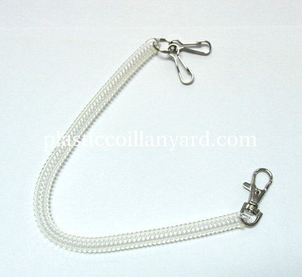 Plastic Spring 30cm Unstretched Length Black Sprial Key Coil w/Split Ring Cellphone Loop and Press-in Hook supplier