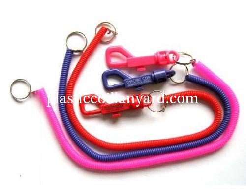 Custom Size China Good Quality PU Long 50cm Clip-on Key Coil Tether supplier