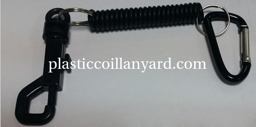 Custom Size China Good Quality PU Long 50cm Clip-on Key Coil Tether supplier