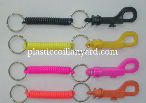 Cheap China Good Quality Protection Coil Leash Snap Key Coil Holder w/Belt Clip and 2pcs Split Rings supplier
